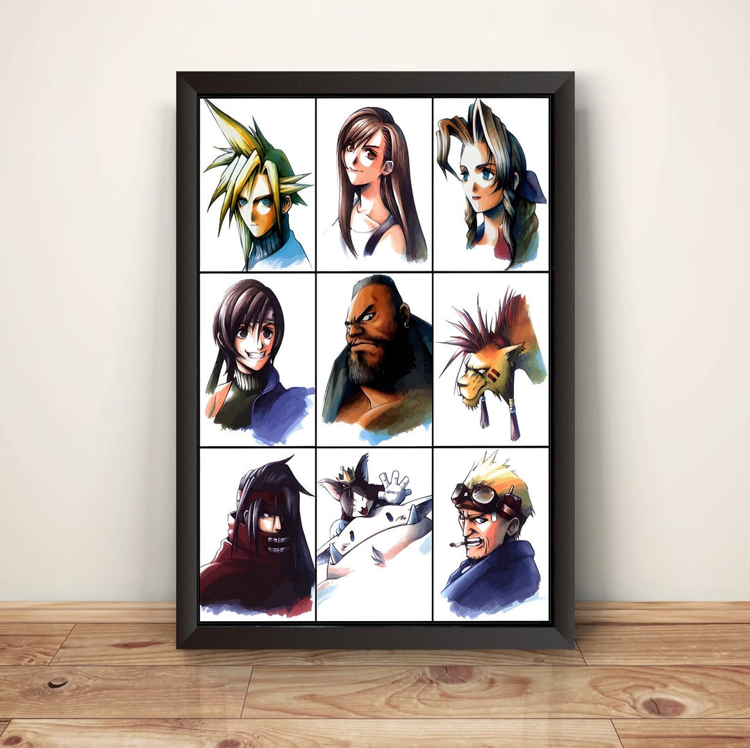 Fantasy Faces Vertical Poster, Final Fantasy Poster, FF7 Poster, FF ...