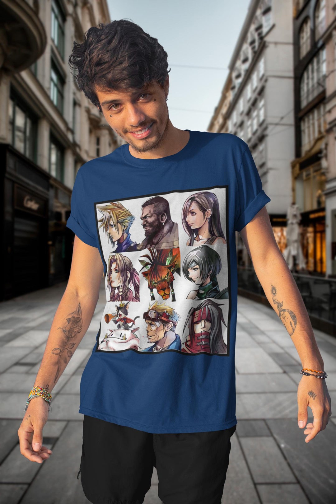 Fantasy Avatars Faces Softstyle T-shirt, FF7 Shirt, Final Fantasy Tee ...