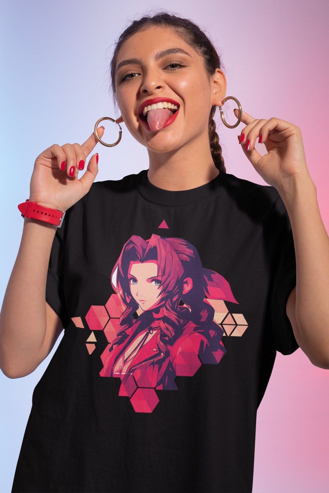 Comic Aeris Anime Softstyle T-shirt, FF7 Shirt, Final Fantasy Tee, FF ...