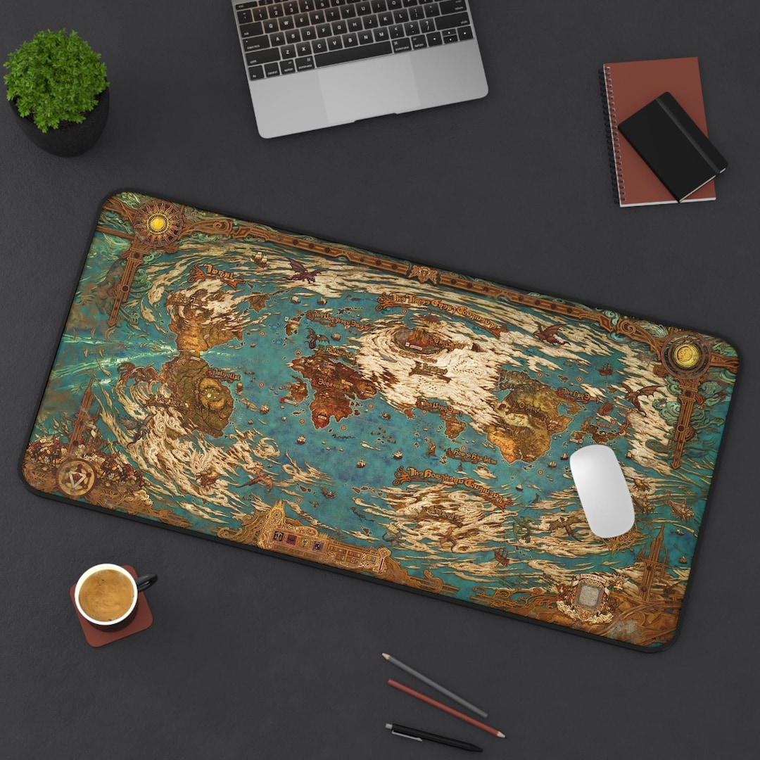 New Eorzea XIV World Map Desk Mat Mouse Pad, FF14, XIV, Final Mouse Pad ...