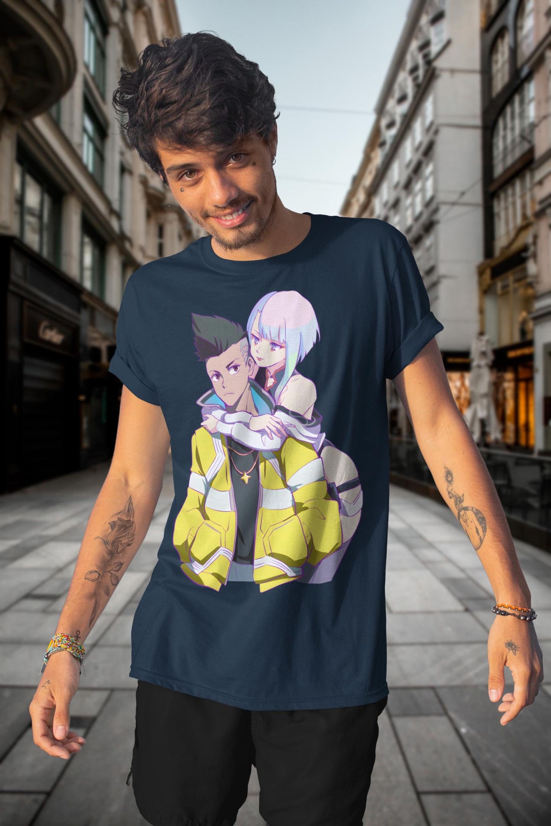 Edgerunners Comic David and Lucy Unisex Graphic Tee, Edge Runner Shirt ...