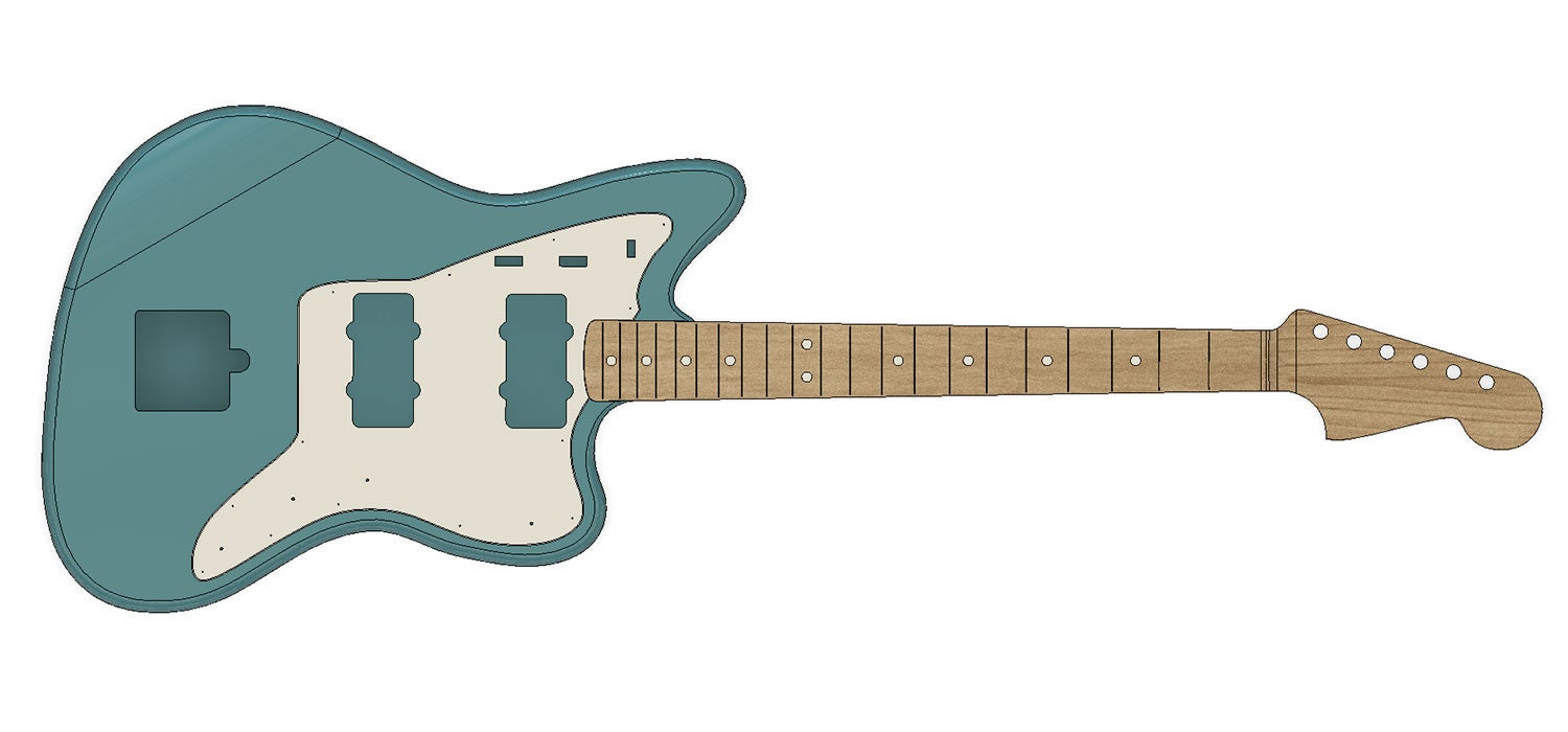 Fender Jazzmaster Guitar CAD Model - Etsy