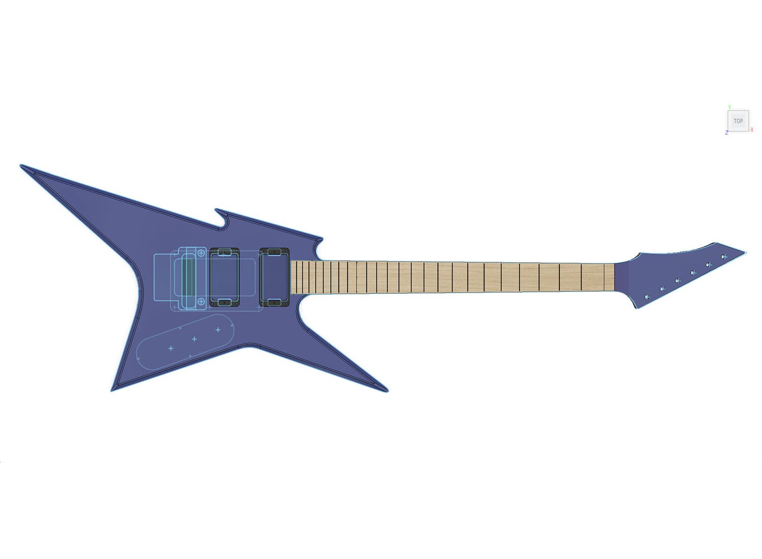 BC Rich Ironbird Guitar CAD Model - Etsy