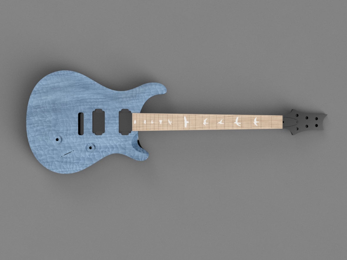PRS Custom 24 Guitar CAD Model - Etsy