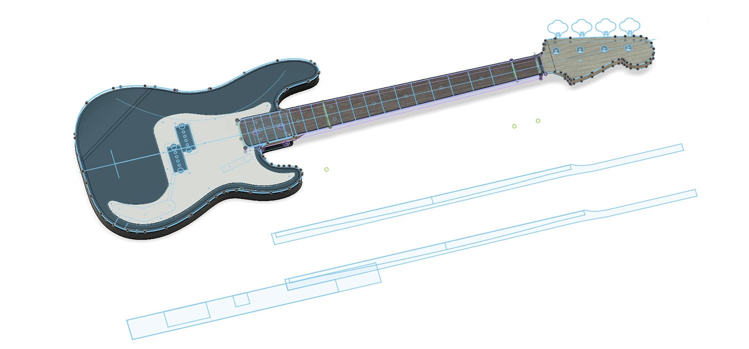 Fender Precision Bass CAD Model - Etsy