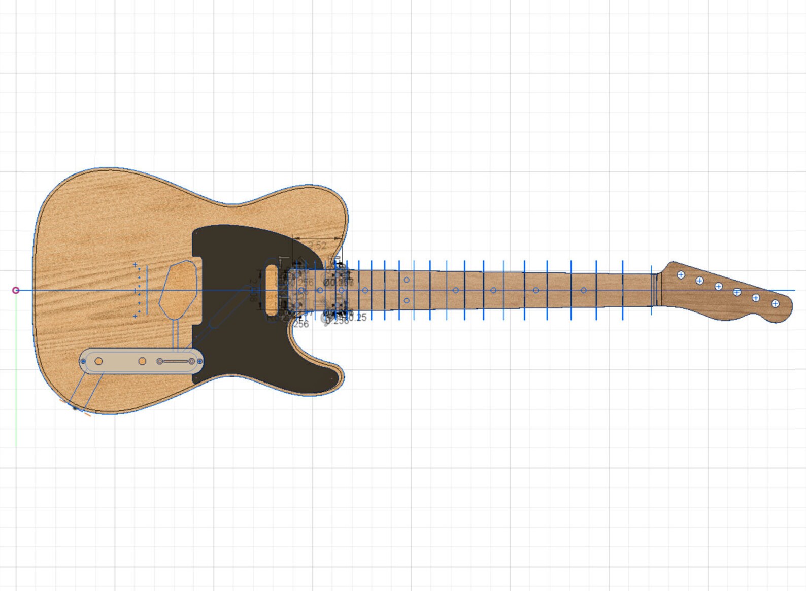 Fender Telecaster 1958 Guitar CAD Model - Etsy