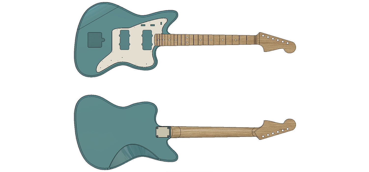 Fender Jazzmaster Guitar CAD Model - Etsy