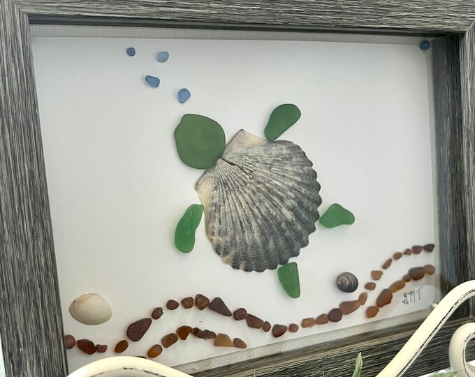 Sea Glass Sea Turtle/sea Turtle Wall Art/sea Glass Art/sea Turtle Decor ...