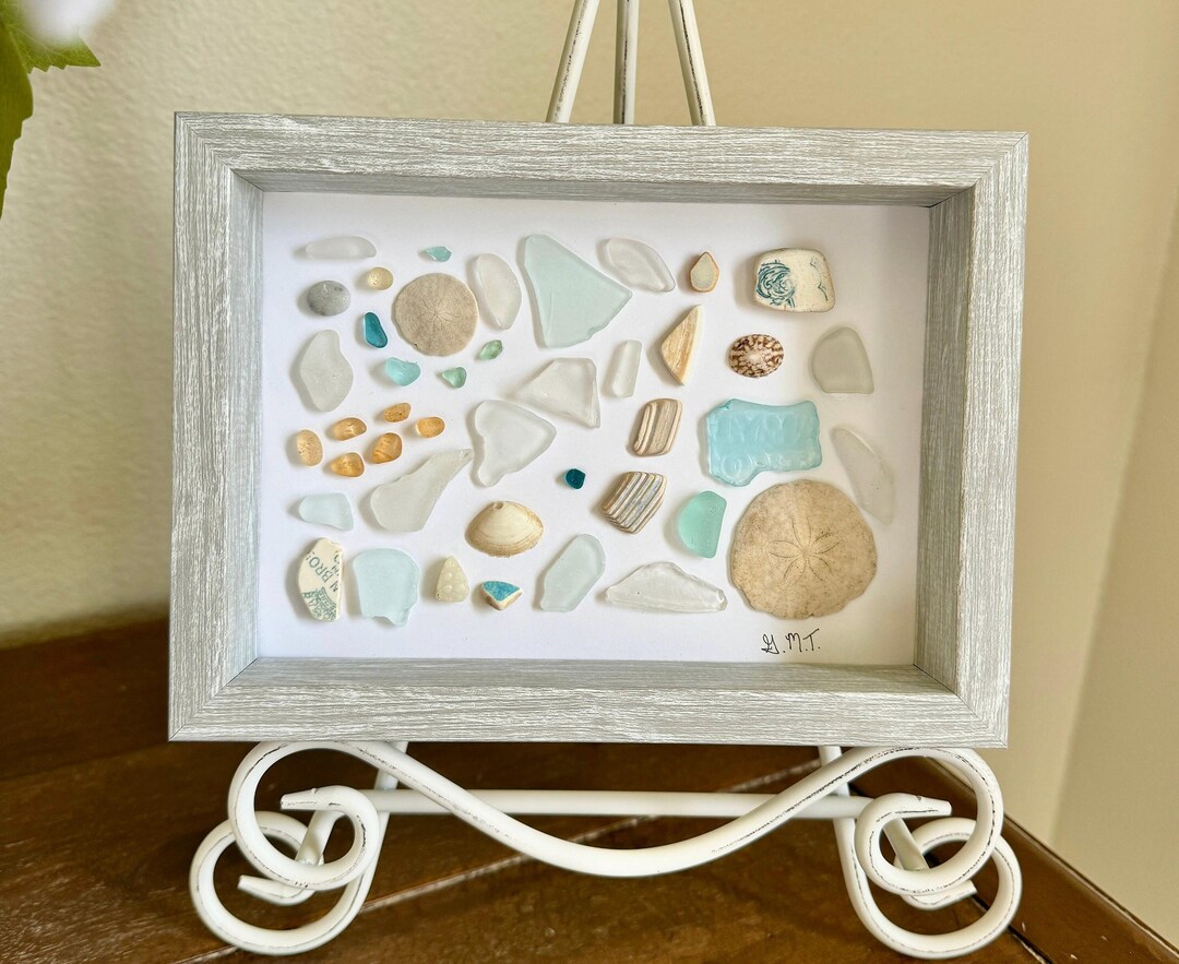 Heart of the Ocean Sea Glass Art/sea Glass Mosaic/unique Gift/sea Glass ...