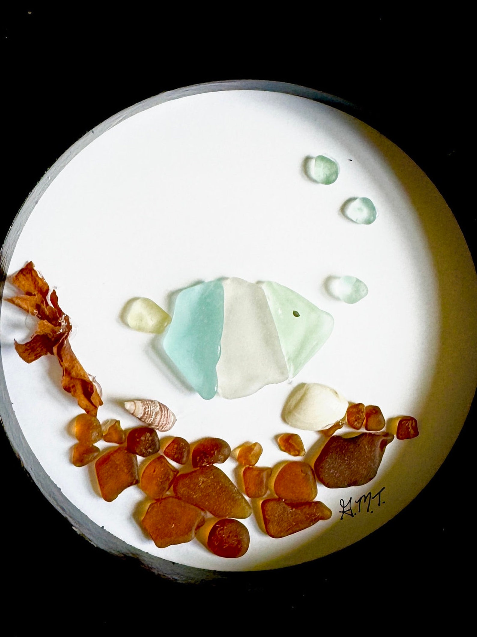 Sea Glass Fish Art/tropical Fish Art/sea Glass Wall Art/sea Glass Art ...
