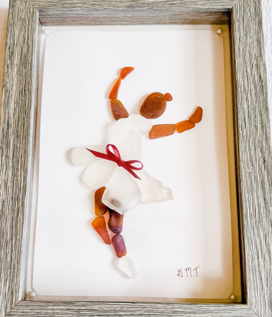 Sea Glass Ballet Dancer Art, Handmade Framed Ocean Decor (4x6 Inch) - Etsy