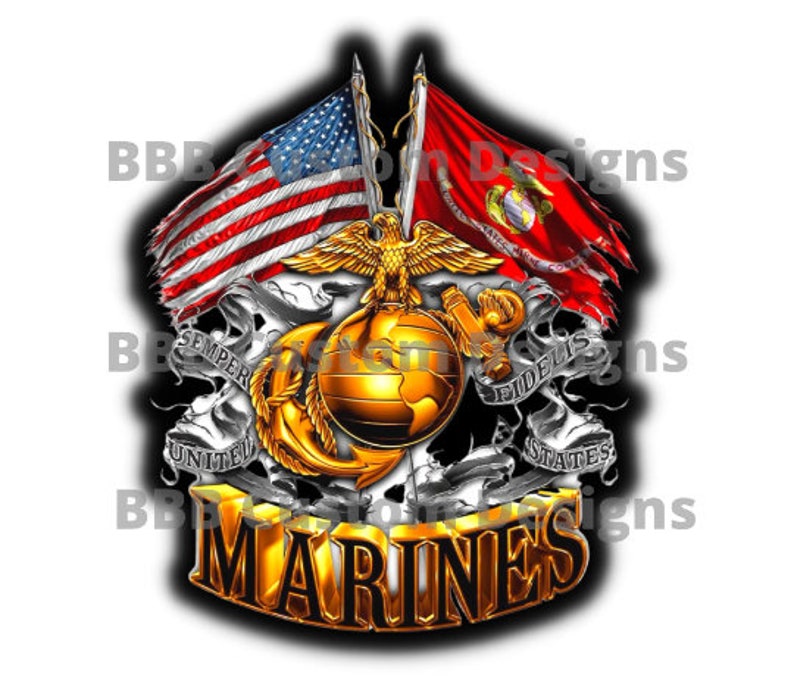 All 5 Png Files / Double Flag Eagle US Air Force / Army / USMC / Navy ...