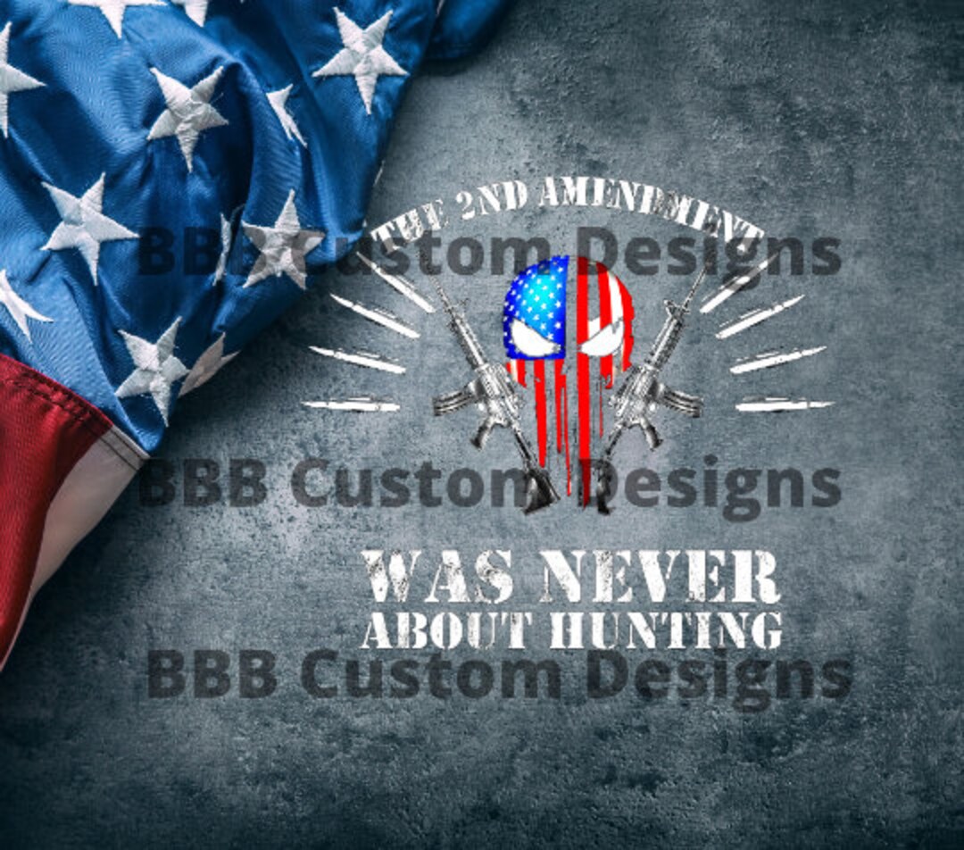 2nd Amendment Skull Flag Bullets and Gun Second Amendment / Liberty or ...