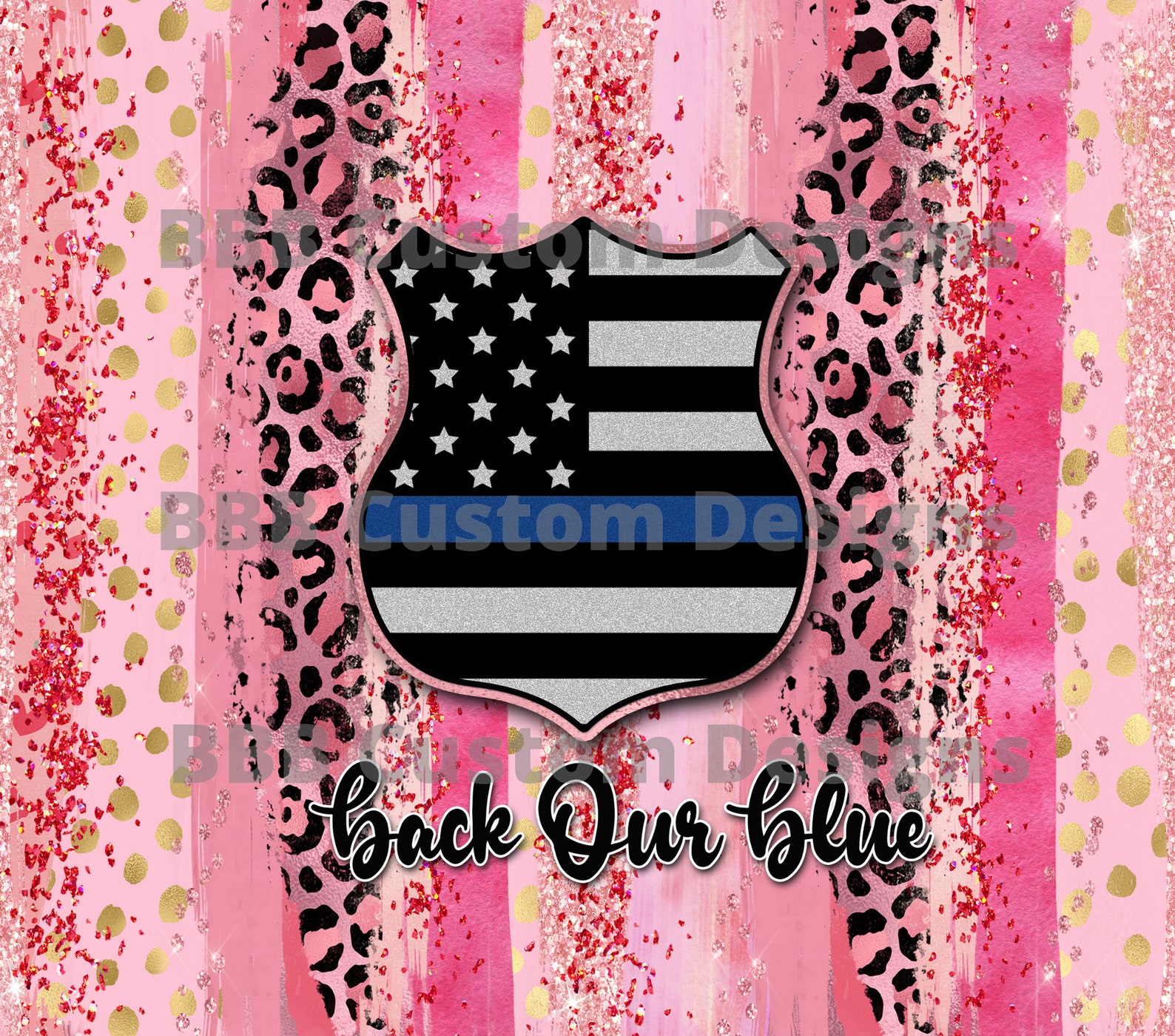 Back the Blue / Back Our Blue / Pink / Cheetah Print / Leopard Print ...