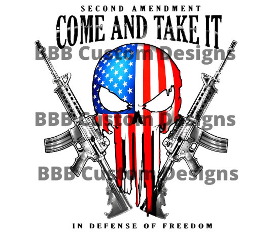2nd Amendment Skull Flag Bullets and Gun 20oz Tumbler Design - Etsy