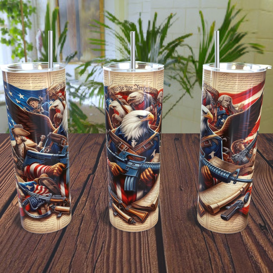 2nd Amendment Patriotic Flag Bullets and Gun 20oz Tumbler Design - Etsy
