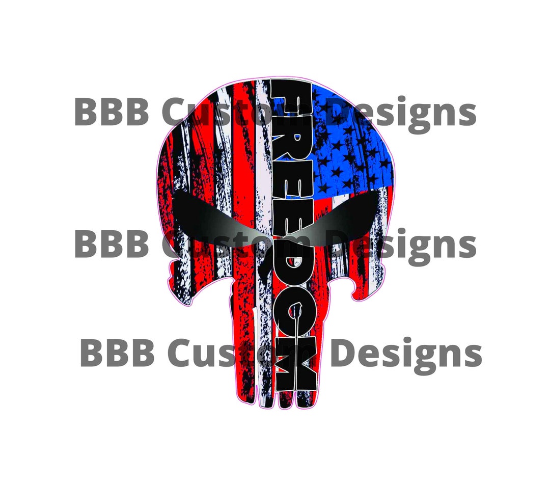 2nd Amendment Freedom / Punisher Skull / American Flag Design - Etsy