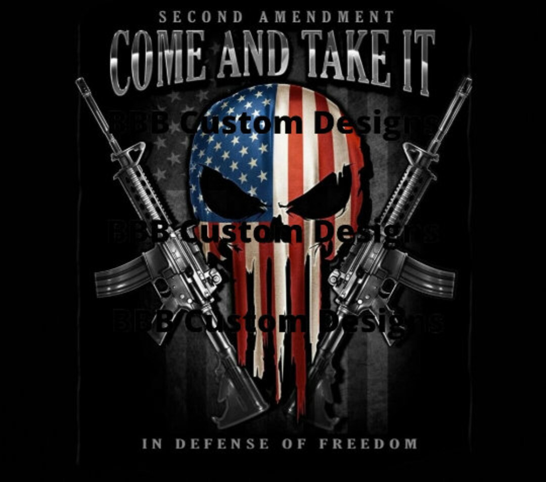 2nd Amendment Skull Flag Bullets and Gun 20oz Tumbler Design - Etsy