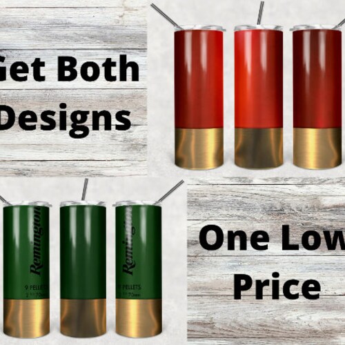 2 Shotgun Shell Designs Green and Red/ Template for - Etsy