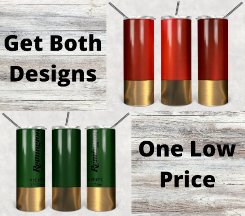 2 Shotgun Shell Designs Green and Red/ Template for - Etsy