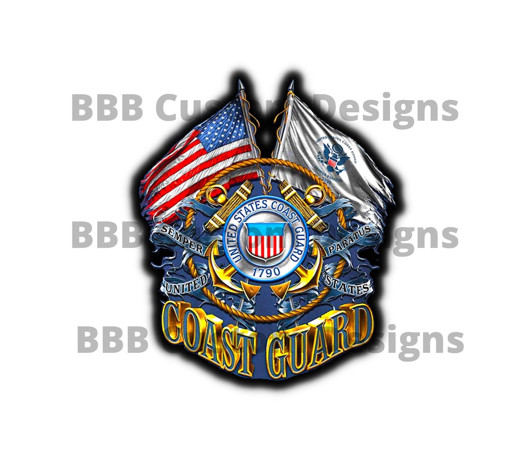 Double Flag / Coast Guard / Transparent Background 20oz Tumbler Design ...