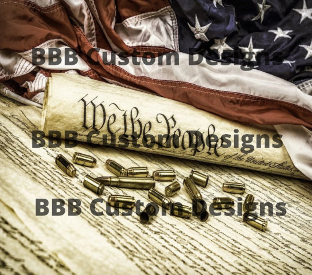 2nd Amendment Skull Flag Bullets and Gun Second Amendment / Liberty or ...