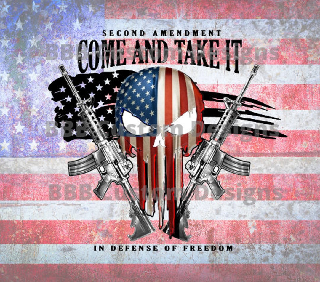 2nd Amendment Skull Flag Bullets and Gun 20oz Tumbler Designs - Etsy