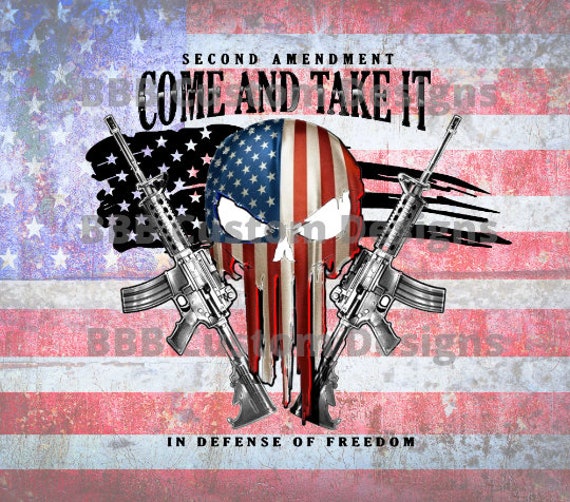 2nd Amendment Skull Flag Bullets and Gun 20oz Tumbler Designs - Etsy