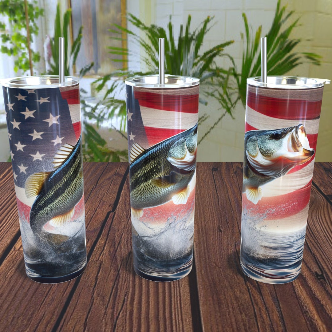 Angeln / Barsch / Amerikanische Flagge / Camouflage / Dock 20 Unzen ...