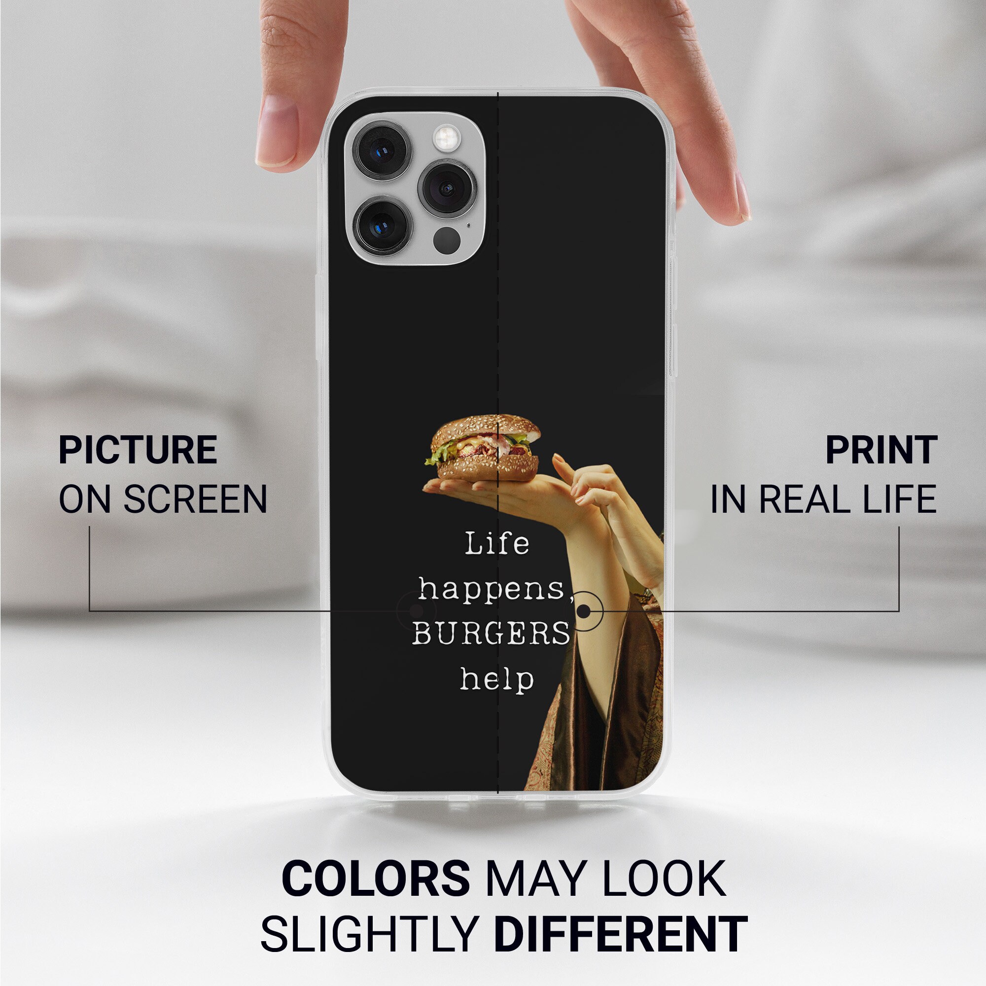Comical Renaissance Burger Phone Case Fries Quote Galaxy Cover - Etsy