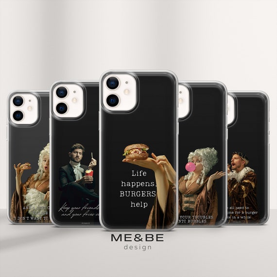 Comical Renaissance Burger Phone Case Fries Quote Galaxy Cover - Etsy