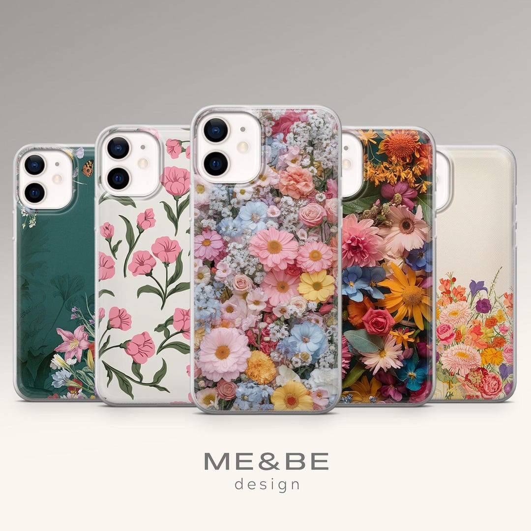Aesthetic Spring Flower Phone Case Floral Pattern Cover iPhone 16 Pro ...