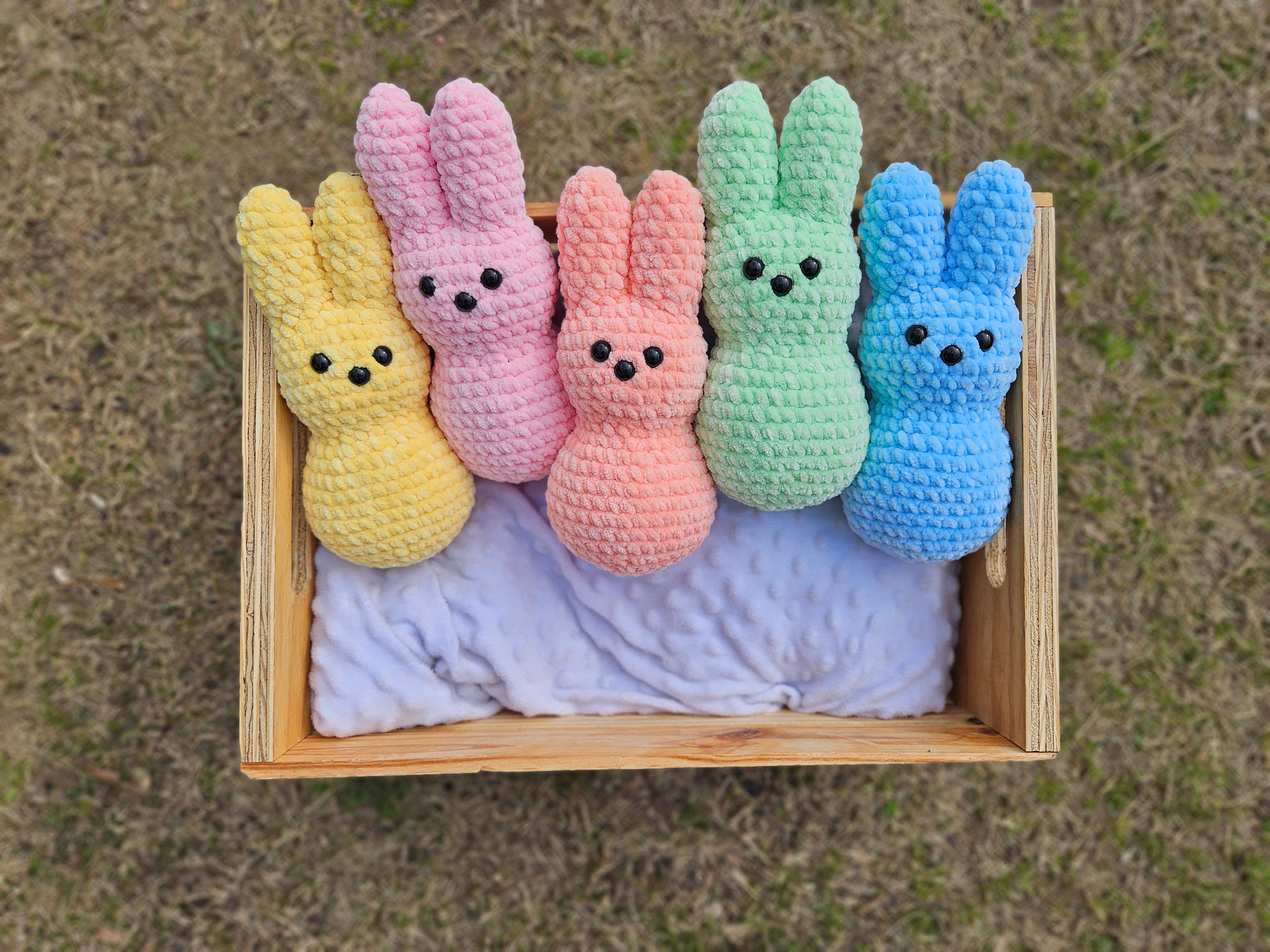 Handmade Crocheted Bunny Peeps/crocheted Bunny Peeps/easter Bunny Peeps ...