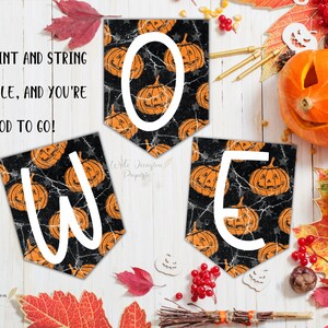 Vintage Printable Happy Halloween Pumpkin Banner Downloadable - Etsy