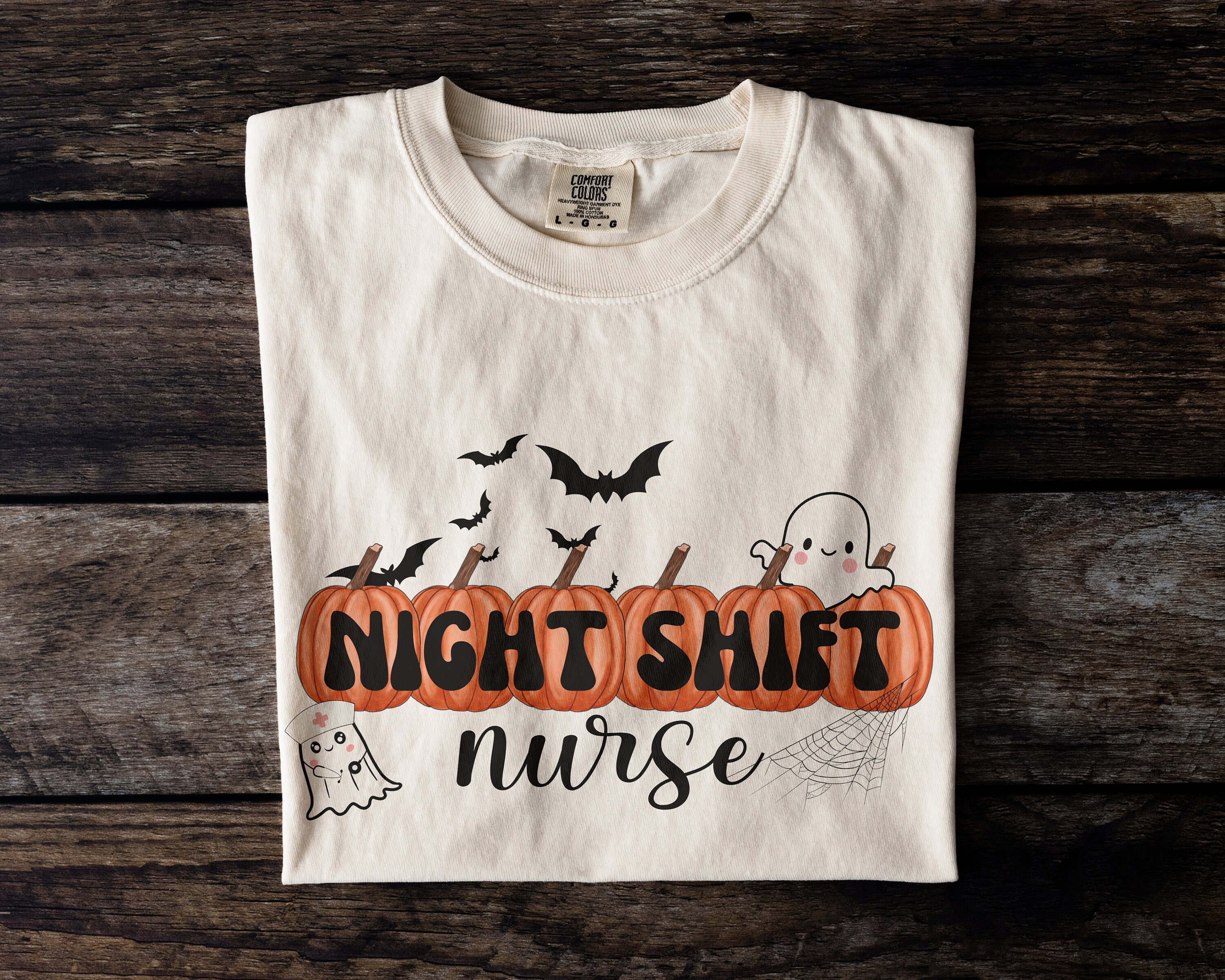 Night Shift Nurse Halloween SVG PNG With Pumpkins Ghosts, Halloween ...