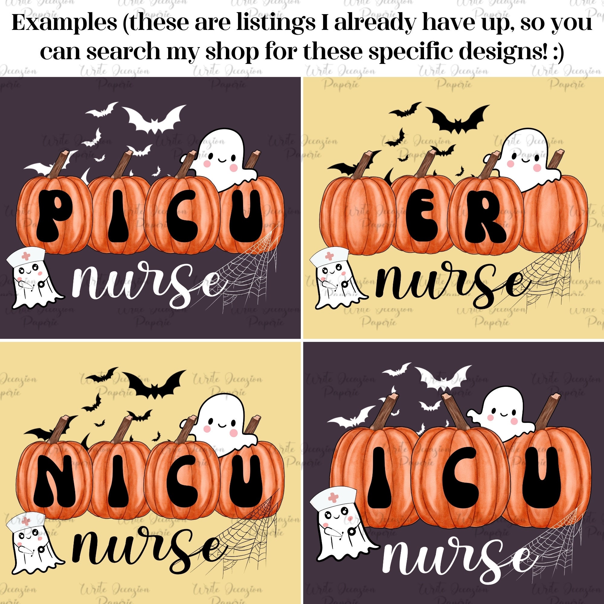 CUSTOM Nurse Halloween SVG PNG With Pumpkins Ghosts, Halloween Nurse ...