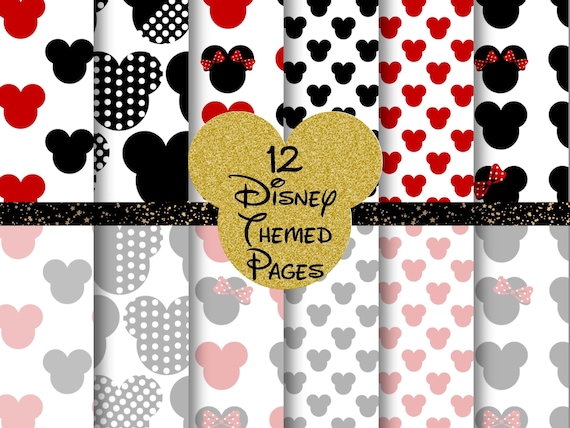 Disney Themed Scrapbook Paper 12x12 Disney World Disneyland - Etsy