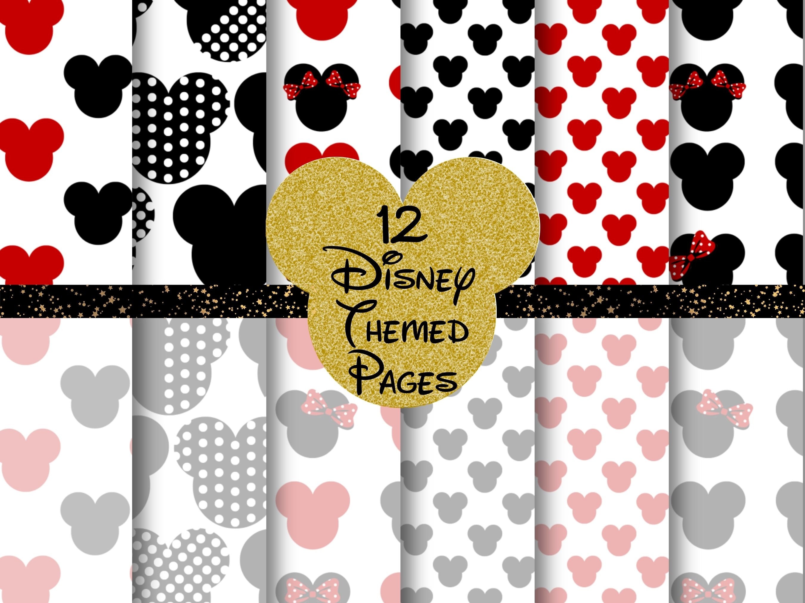 Disney Themed Scrapbook Paper 12x12 Disney World Disneyland Vacation ...