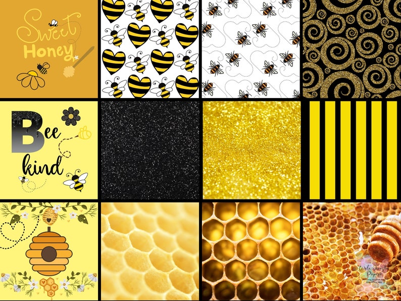 Bee Kind Honey Bee Themed Digital Pages, Instant Download Printable ...