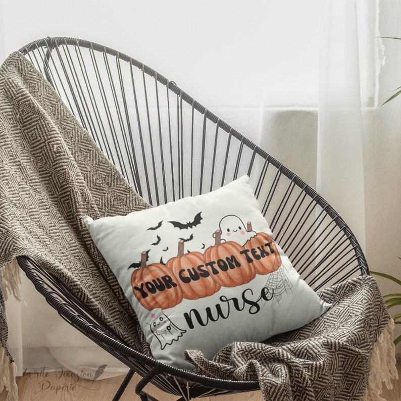 CUSTOM Nurse Halloween SVG PNG With Pumpkins Ghosts, Halloween Nurse ...