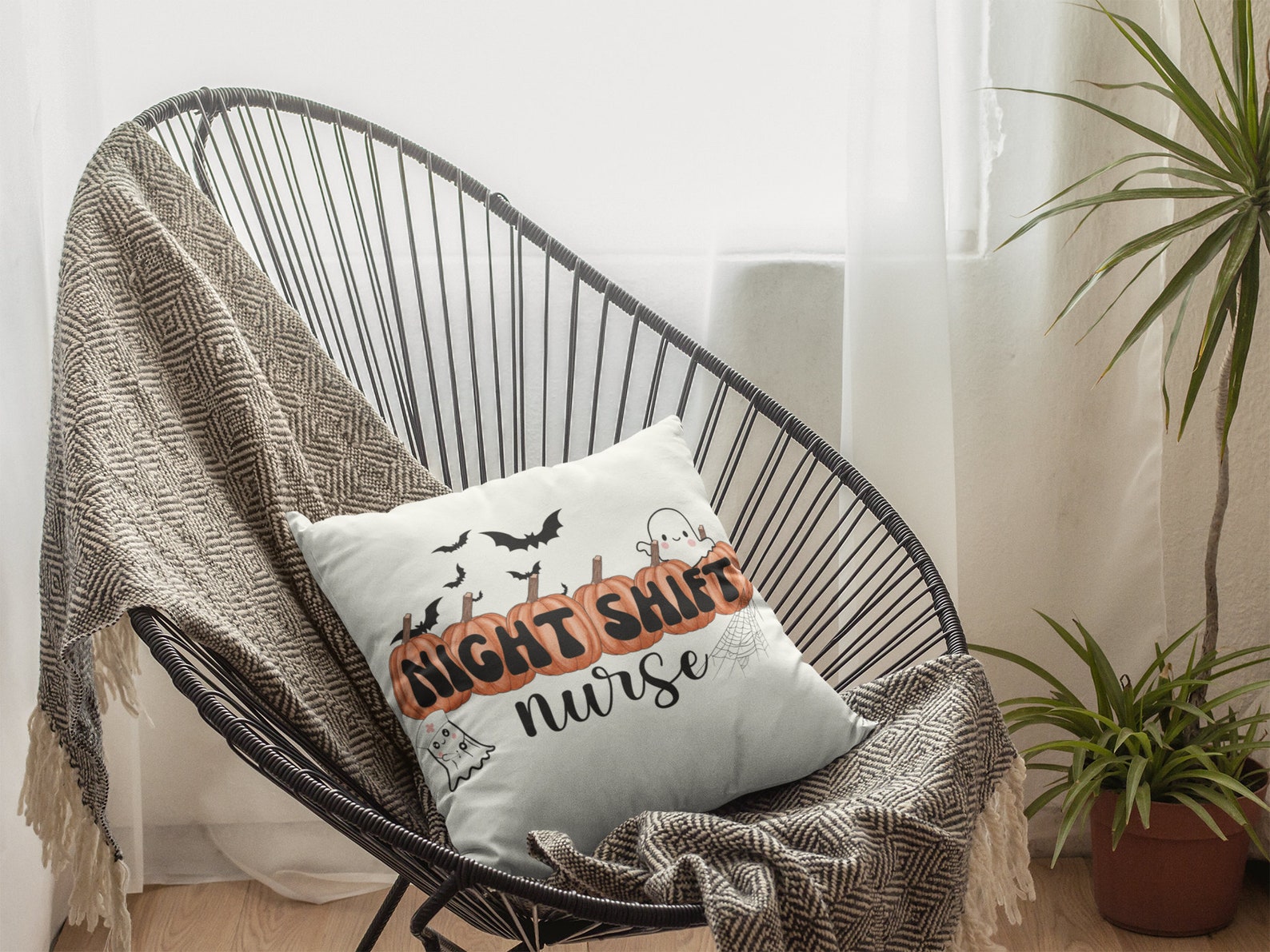 Night Shift Nurse Halloween SVG PNG With Pumpkins Ghosts, Halloween ...