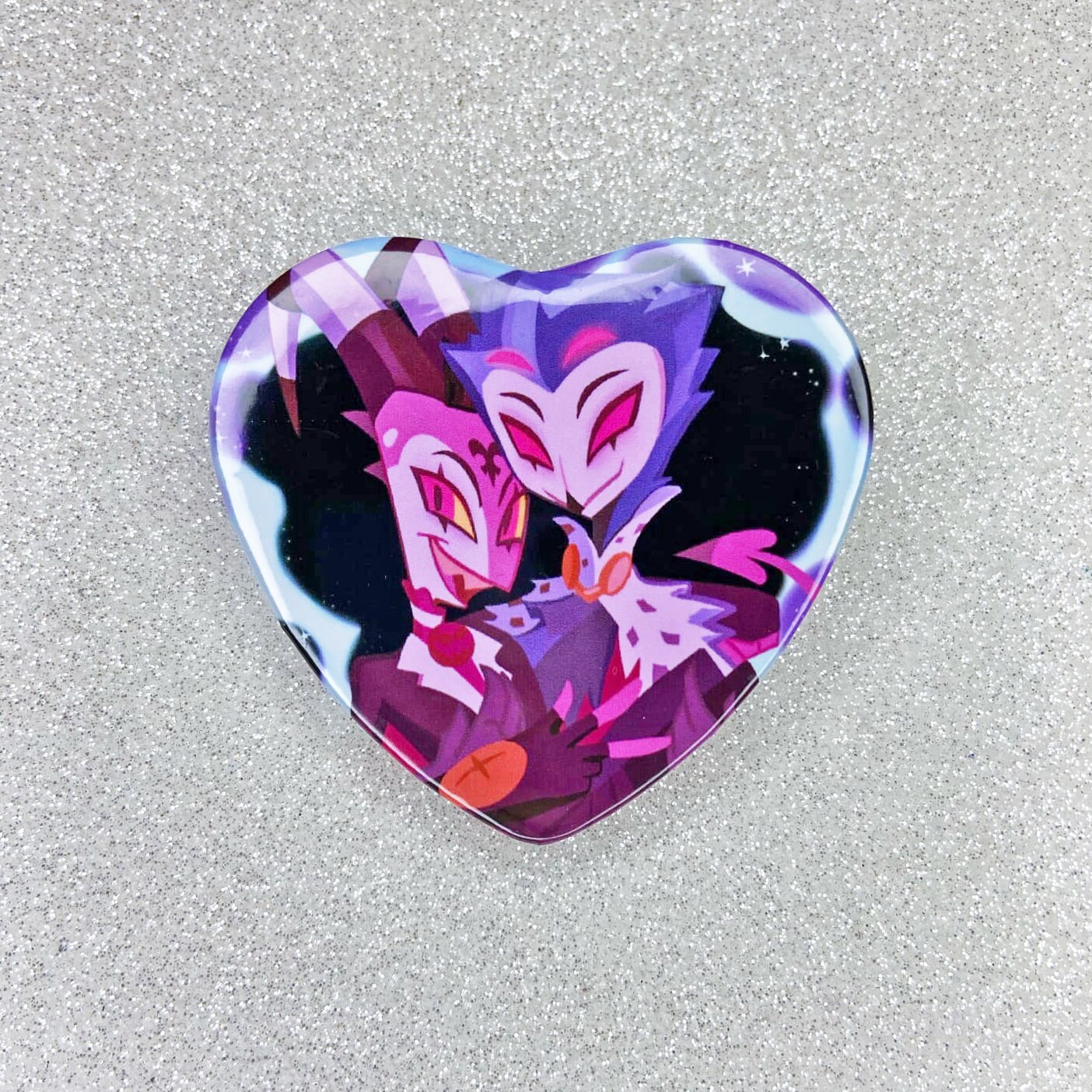 HELLUVA BOSS Blitzo & Stolas Heart Button Pin - Etsy UK