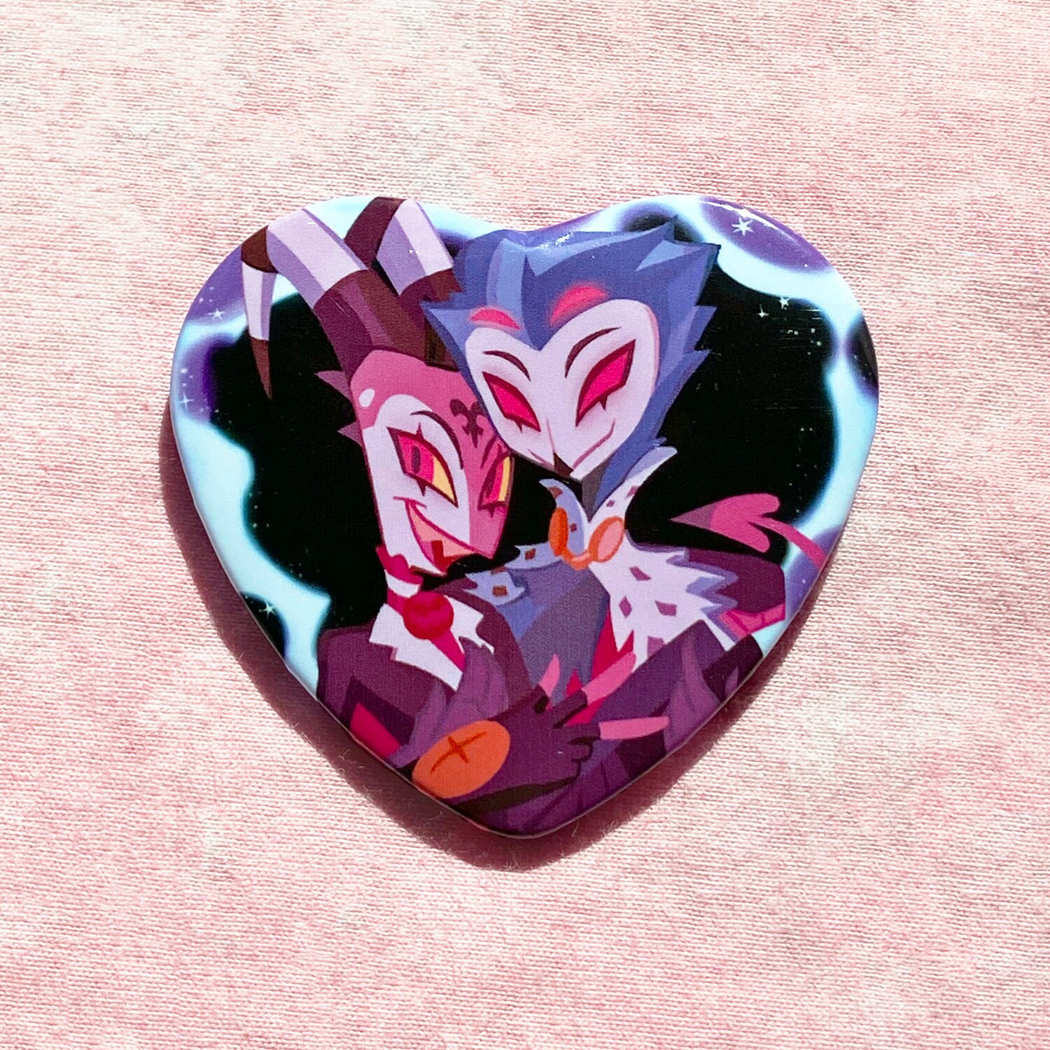 HELLUVA BOSS Blitzo & Stolas Heart Button Pin - Etsy Israel