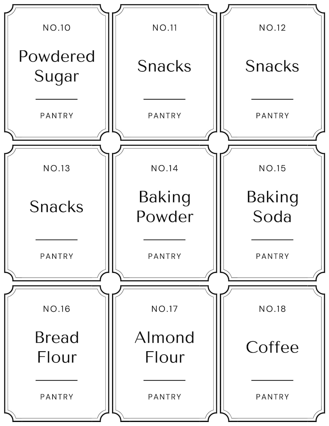 Minimalist Pantry Labels, Large Pantry Labels, Downloadable Pantry ...
