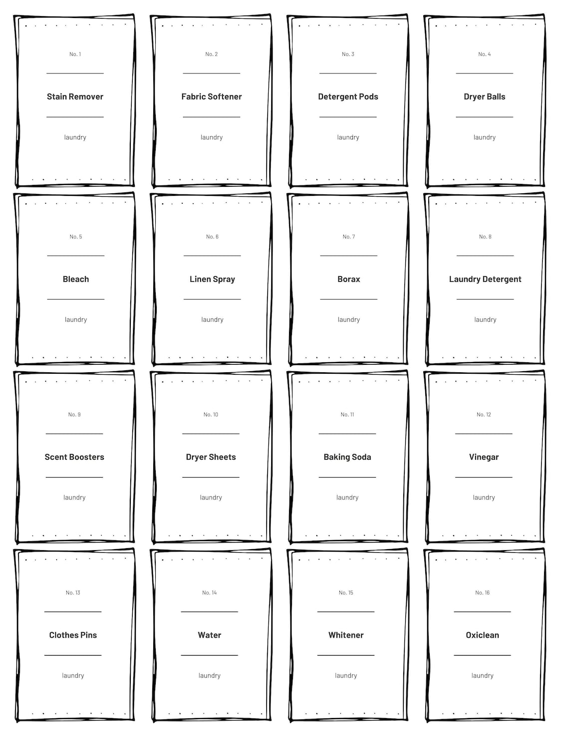 White Custom Laundry Labels, Downloadable Laundry Labels, Digital ...