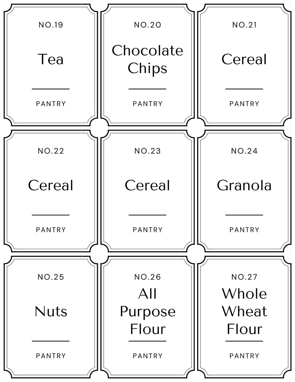 Minimalist Pantry Labels, Large Pantry Labels, Downloadable Pantry ...
