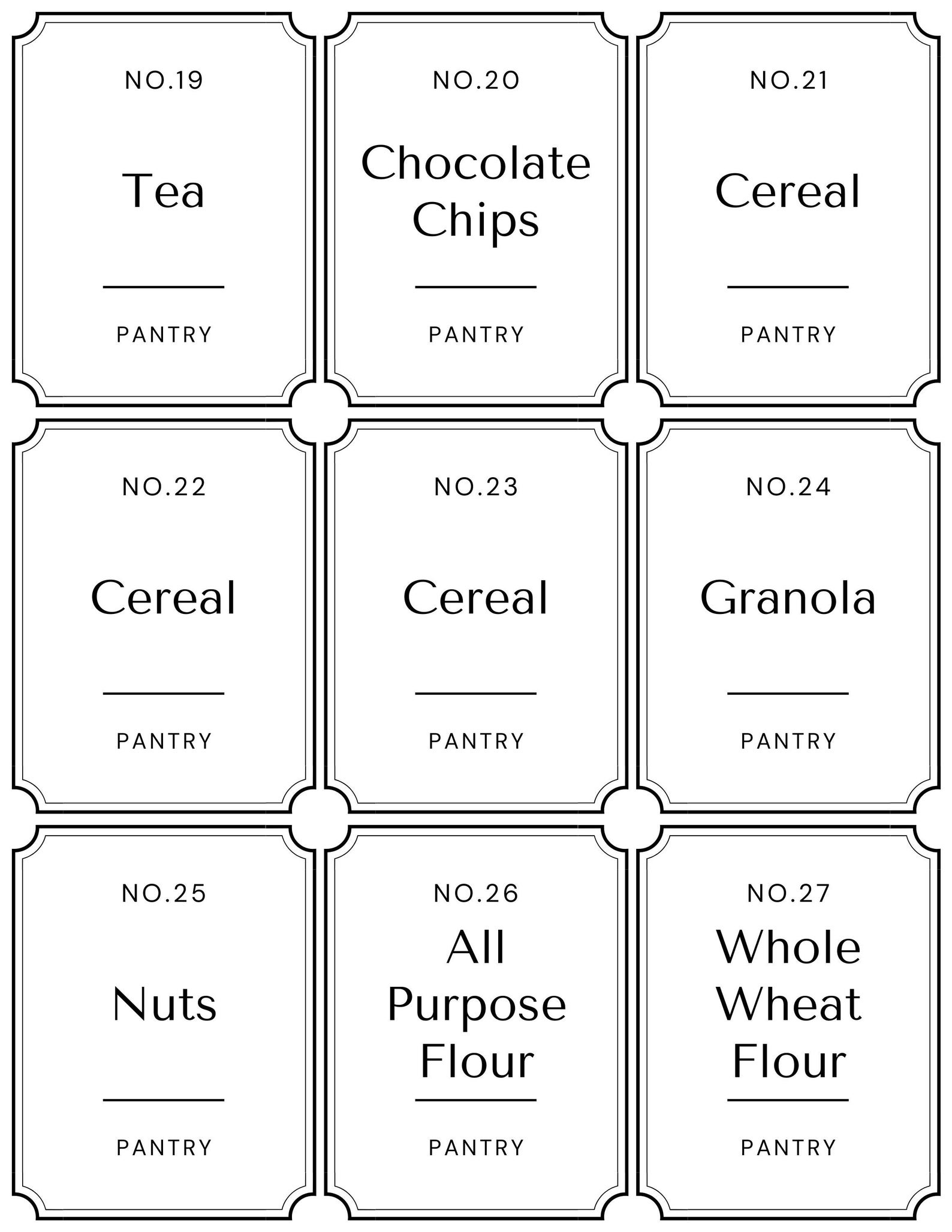 Minimalist Pantry Labels, Large Pantry Labels, Downloadable Pantry ...