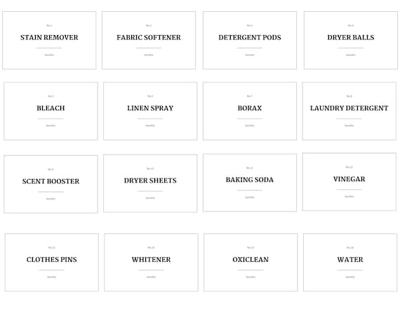 Minimalist Laundry Labels Downloadable Laundry Labels - Etsy