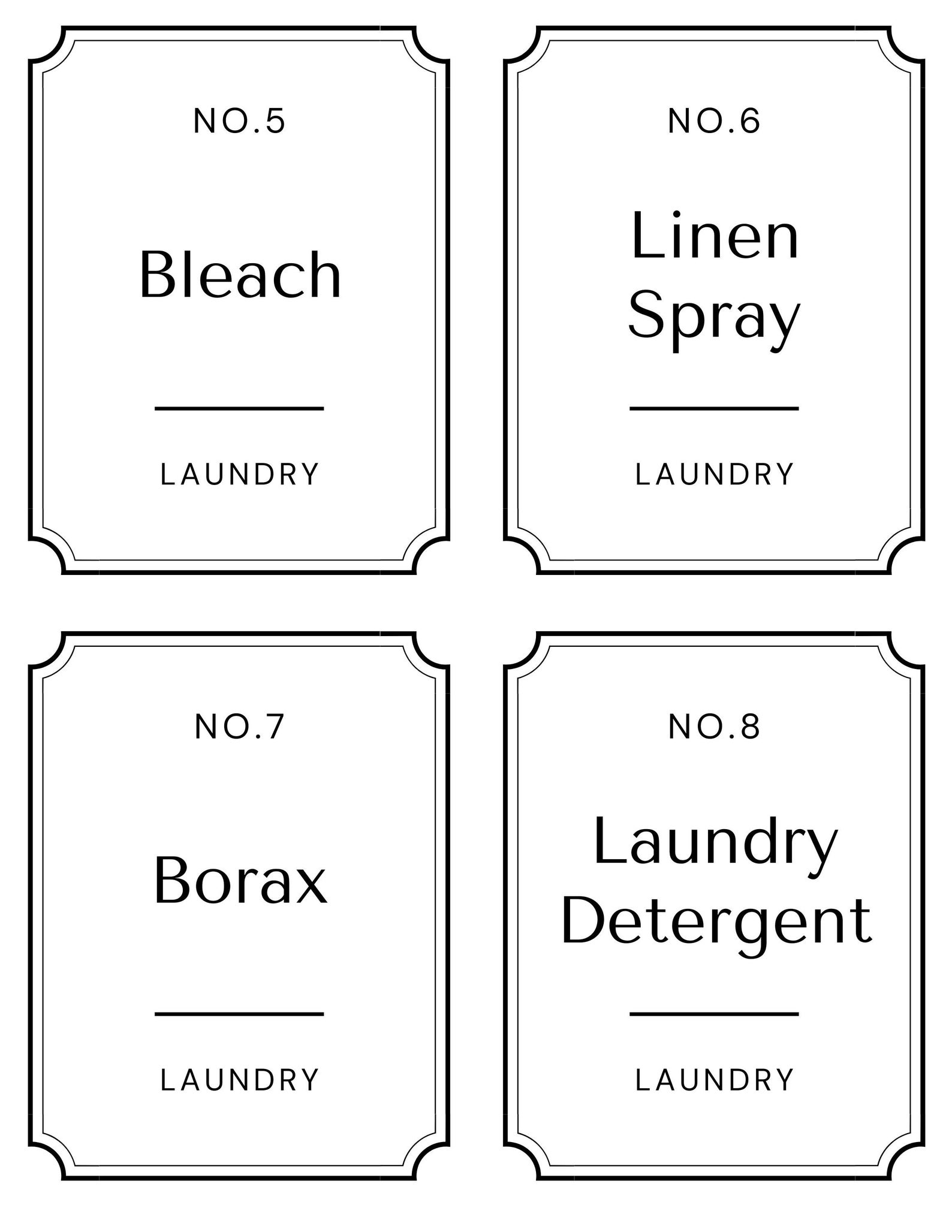Minimalist White Laundry Labels, Downloadable Laundry Labels, Digital ...