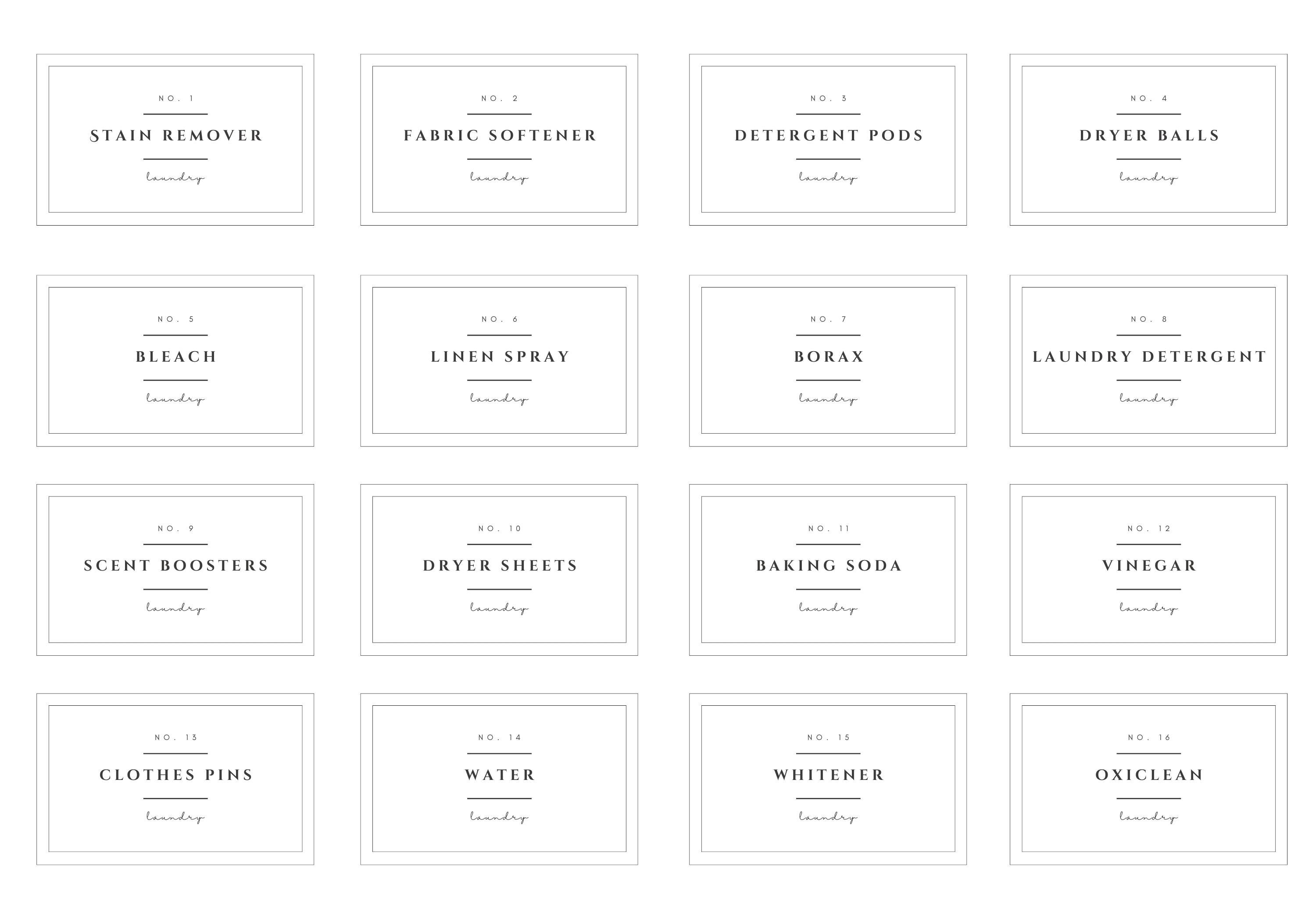 Minimalist White Laundry Labels, Downloadable Laundry Labels, Digital ...